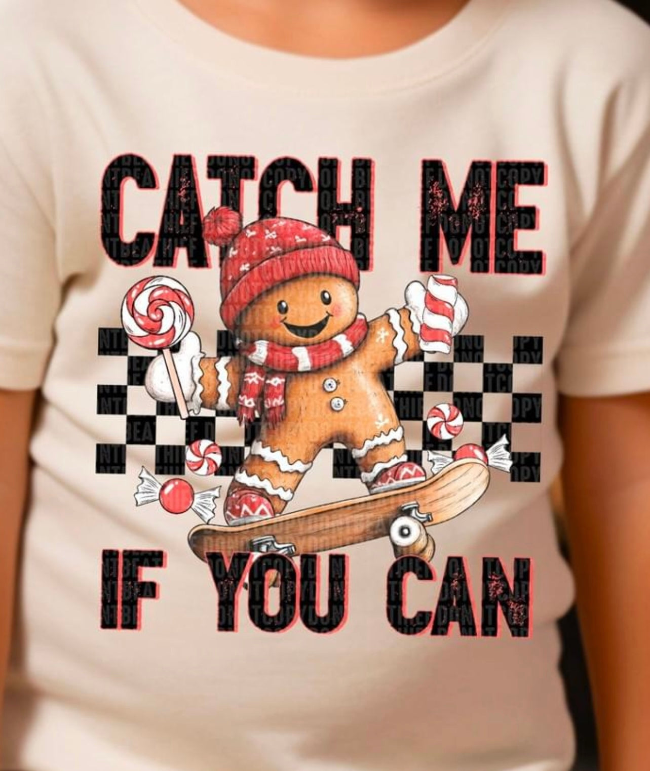Catch Me If You Can gingerbread man DTF transfer – Curly Vine Design Co
