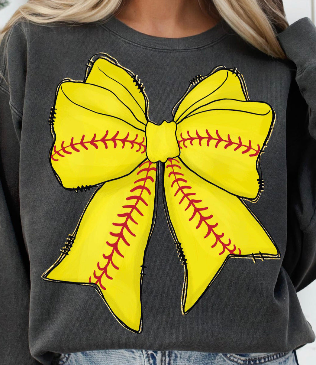 Softball Bow DTF Transfer – Curly Vine Design Co