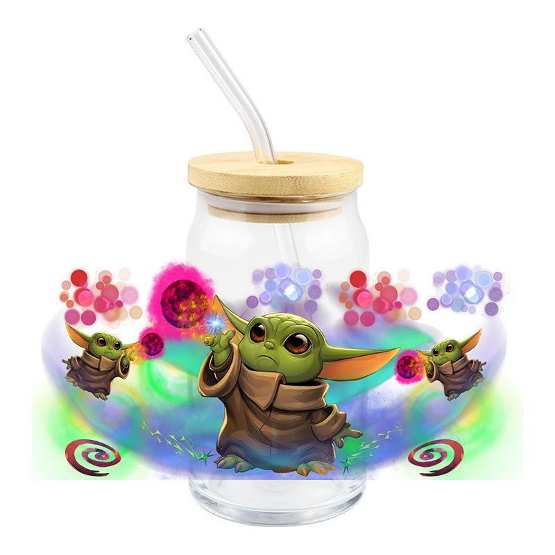 Magical Green guy - UV DTF 16 oz Cup Wrap – Curly Vine Design Co