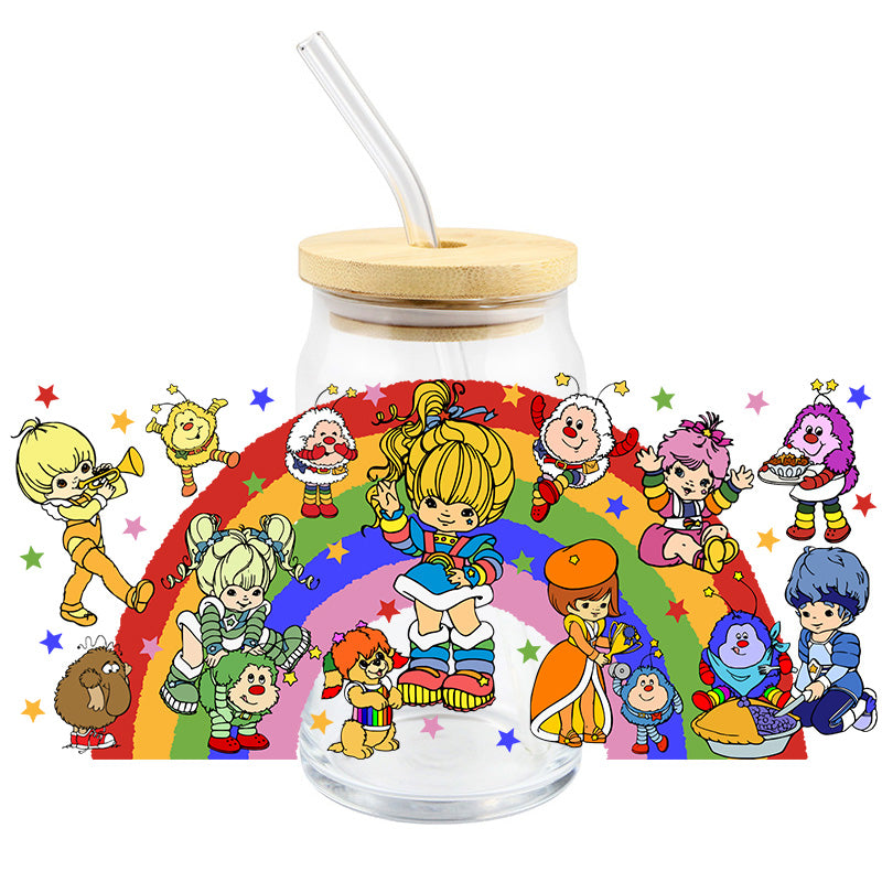 Rainbow Girl - UV DTF 16 oz Cup Wrap – Curly Vine Design Co